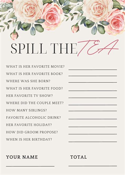 Bridal Shower Game Garden Party Game Bridal Garden Shower Ideas
