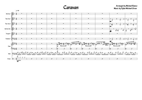 Caravan Sheet Music For Piano Trombone Saxophone Alto Saxophone