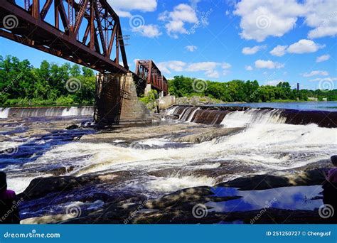 Waterville City And Kennebec River Stock Image Image Of Colby Road