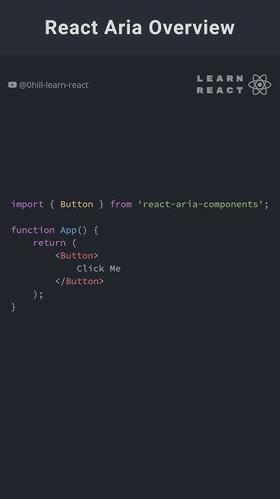 React Aria Overview Coding Programming Frontend Reactnative Webdev