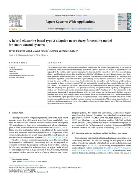 Pdf A Hybrid Clustering Based Type 2 Adaptive Neuro Fuzzy Forecasting Model For Smart Control