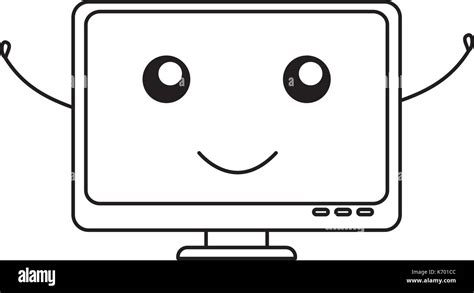 Computer Display Kawaii Character Stock Vector Image And Art Alamy