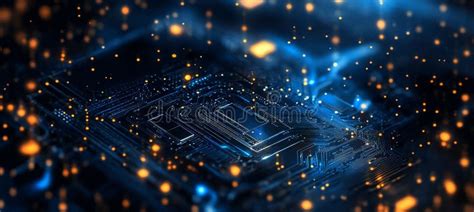 Futuristic Quantum Computing Circuit Board Stock Illustrations 5111