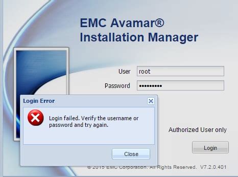 Avamar Log In Failed To Avamar Installer Even With The Correct Root User Password Dell US
