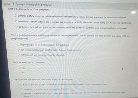 Ensuring Paragraph Unity Check That The Details Are
