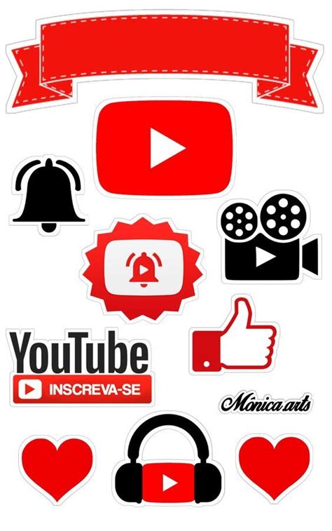 Topo De Bolo Youtube Para Editar E Imprimir Grátis Festa Free Bolo
