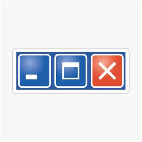 Windows XP Minimize Maximize Close Buttons Sticker For Sale By Jamesjwhitworth Redbubble