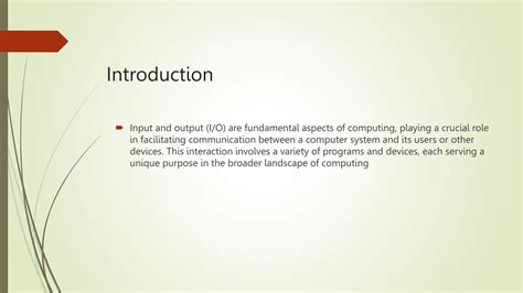 Input And Output Devices Pptx