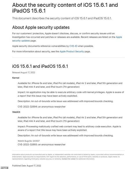 Apple Reveals Security Vulnerabilities Affecting IPhones And IPads Daily Mail Online