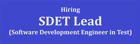 Hiring For Sdet Lead 100 Remote