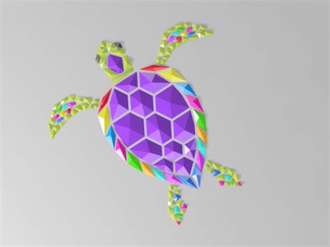 Geometric Sea Turtle Wall Art By Dgemily Download Free Stl Model