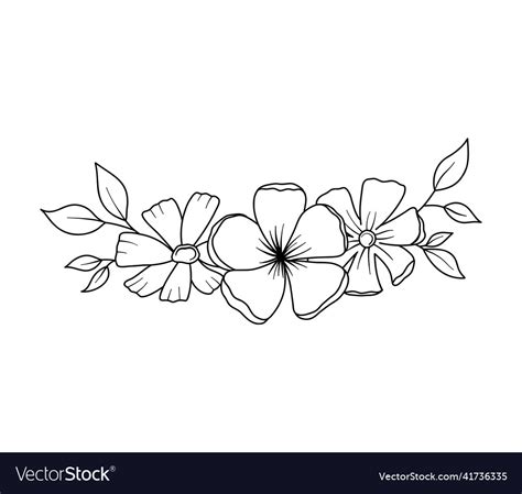 Flower Bottom Border Black And White