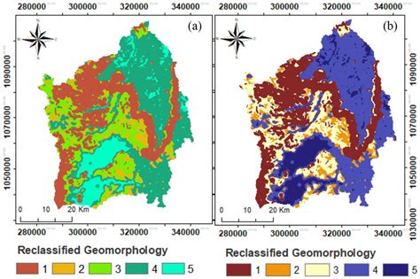 Reclassified Geomorphologic Units Thematic Maps A Gis Tools And B Download Scientific