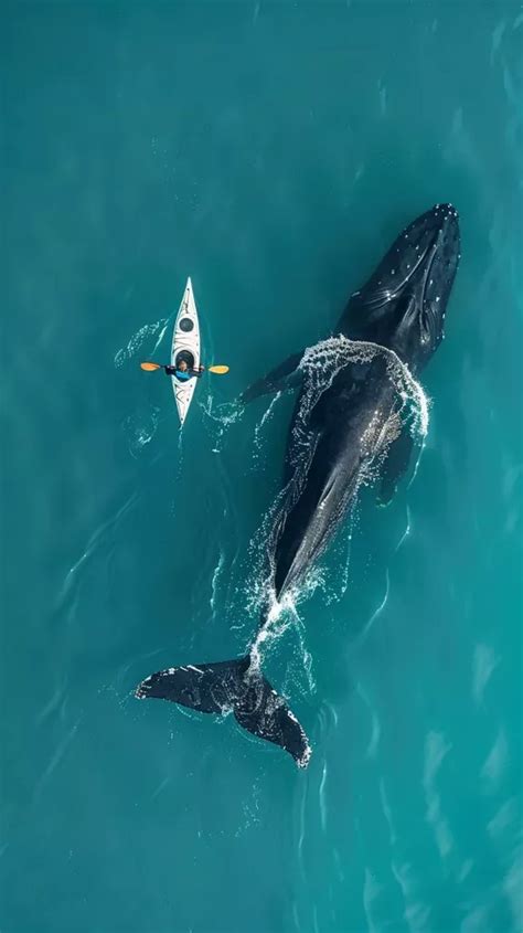 Kayaking With A Blue Whale Whale Photography Whale 4k Wallpaper