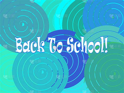 文本回到学校与彩色螺旋抽象背景。