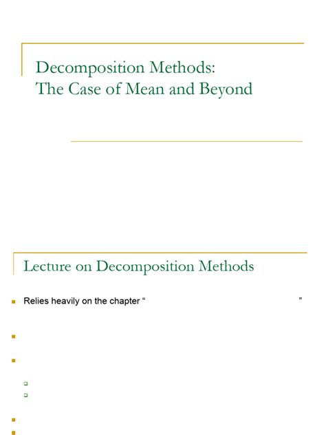 Decomposition Methods 3 Pdf Quantile Statistical Theory