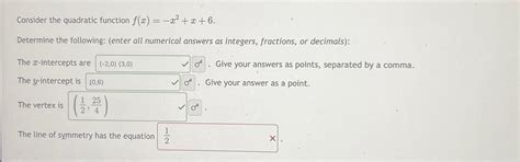solved consider the quadratic function