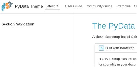 Sidebar Issue W 0110rc2 · Issue 976 · Pydatapydata Sphinx Theme · Github