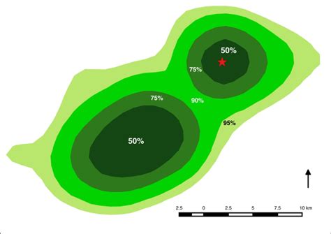 Kernel Density Analysis Of Foraging Locations Of A Breeding Female