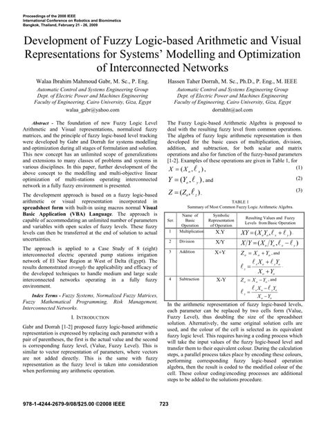 Pdf Development Of Fuzzy Logic Based Arithmetic And Visual Representations For Systems