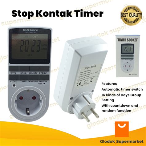 Stop Kontak Timer Digital Socket Colokan Penghitung Waktu Taffware KWE TM02 Lazada Indonesia