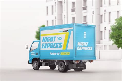 화물 배달 트럭 모형 프리미엄 Psd 파일