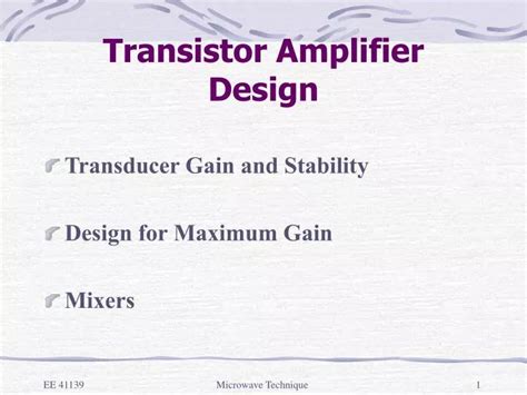 Ppt Transistor Amplifier Design Powerpoint Presentation Free