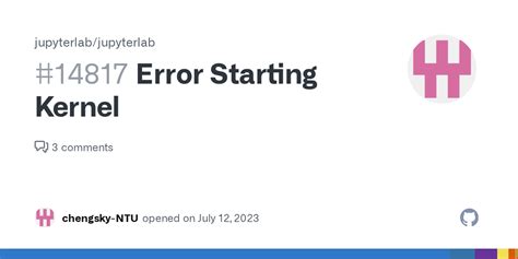 Error Starting Kernel · Issue 14817 · Jupyterlabjupyterlab · Github