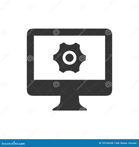 Computer Configuration Icon Stock Vector Illustration Of Display