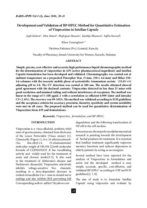 pdf development and validation of rp hplc method for quantitative