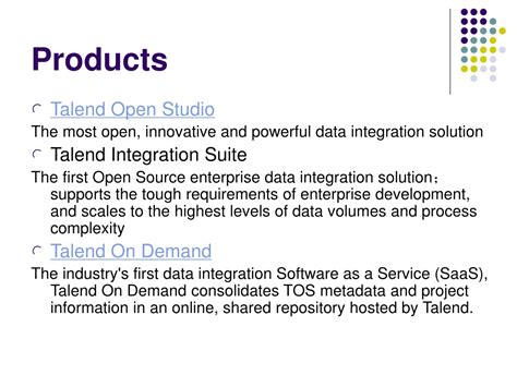 PPT Talend Data Integration Suite Open Source Software For Seamless Data Management