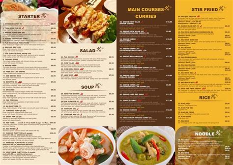 Thai Food Menu Design Makam Stories