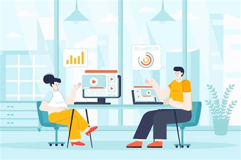 Premium Vector Video Marketing Concept In Flat Design Illustration Of People Characters