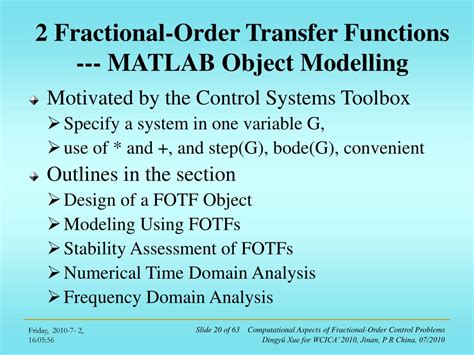 Ppt Tutorial Workshop On Fractional Order Dynamic Systems And Controls Wcica2010 Jinan