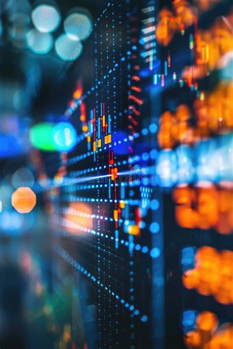 Stock And Forex Trading Chart Digits And Numbers With A Digital Bull