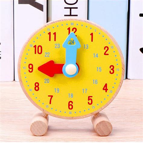 Wooden Teaching Clock Learn To Tell The Time Clock Vicedeal