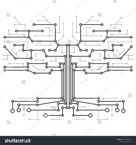 Technological Tree Form Printed Circuit Board Stock Vector Royalty Free 1192262974