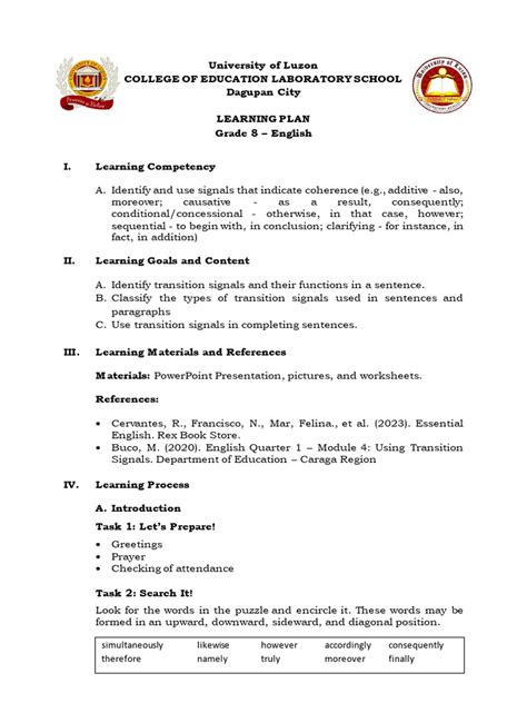 Lp Eng 8 Transition Signals Pdf