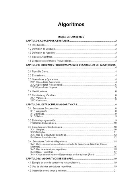 Algoritmos Apuntes Pdf Algoritmos Lenguaje De Programación