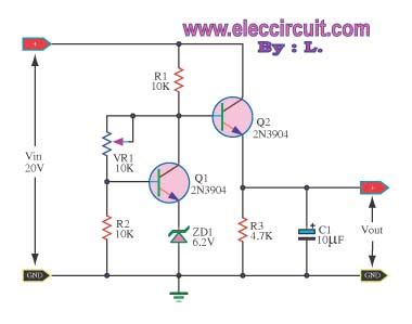 Transistor Regulator Circuit Can Adjustable Output Voltage Under Repository Circuits