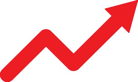 Red Trending Arrow Icon Vector Isolated On White Background Growing