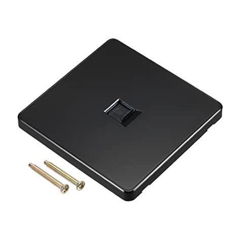 Patikil Ethernet Socket Single Port Rj45 Cat6 Wall Plate Black For Ethernet Cable Networking