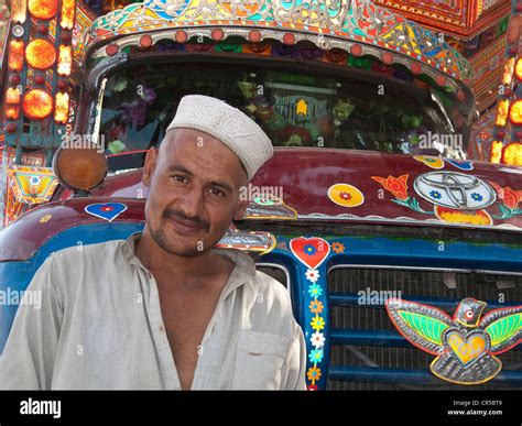 Pakistani Truck Driver Proud Of His Colorful Vehicle Gilgit North