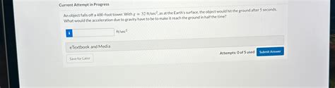 solved current attempt in progressan object falls off a