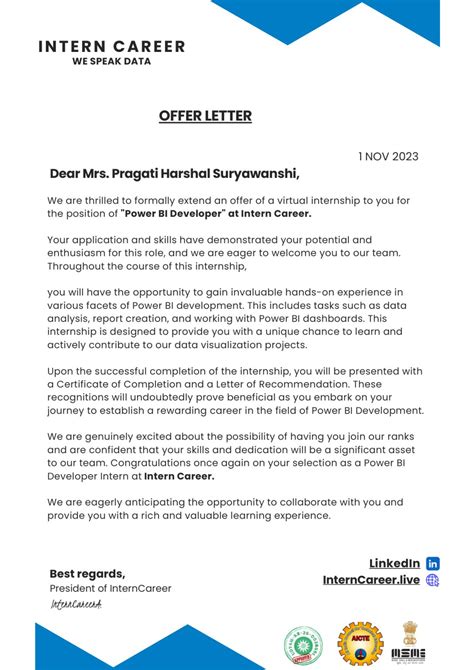 pragati suryawanshi on linkedin interncareer powerbideveloper internship opportunity