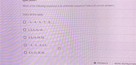 Solved Which Of The Following Sequences Is An Arithmetic