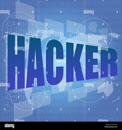 Hacker Word On Digital Screen Computer Security Concept Stock Photo Alamy