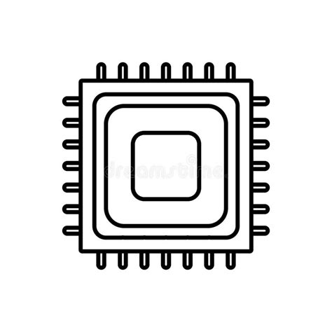 Chip Vector Icon Set Microchip Illustration Symbol Collection Cpu Sign Core Logo Stock Vector