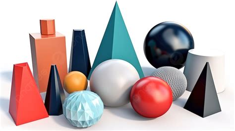 用於教育的基本幾何圖形 一組 3d 渲染插圖 具有在白色背景上隔離的球體錐體圓柱體和立方體形狀 3d 幾何 3d 立方体 3d 正方形背景圖片和桌布免費下載