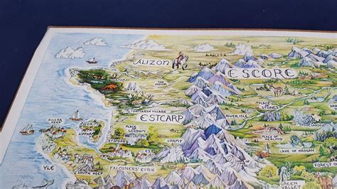 Witch World Poster Map Karsten Andre Norton Signed 165 X 235 Sealed
